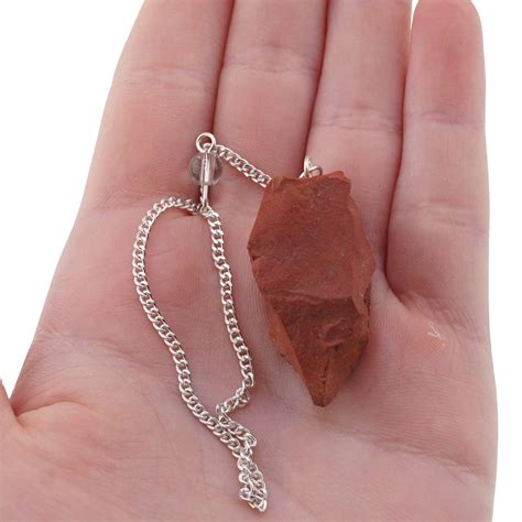 Pendul Radiestezie Din Jasp Rosu Brut Pe Stonemaniaro