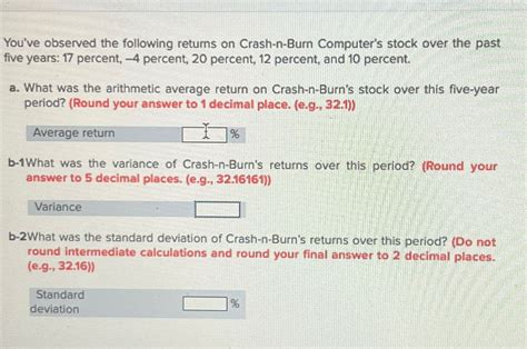 Answered Youve Observed The Following Returns Bartleby