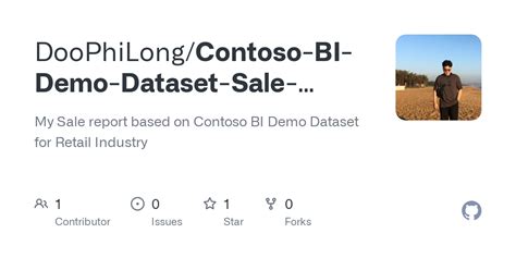 Github Doophilongcontoso Bi Demo Dataset Sale Dashboard Report My
