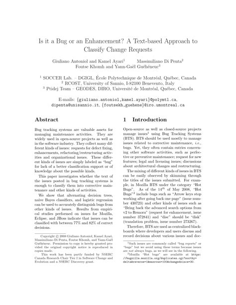 pdf is it a bug or an enhancement a text based approach to classify