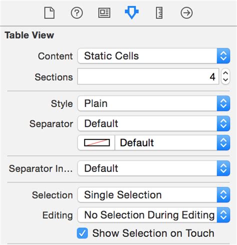 Ios Adding Static Cells To Uitableview In Interface Builder For Ios8