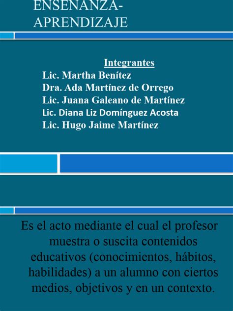Enseñanza Aprendizaje Principios De La Educacion Pdf Aprendizaje