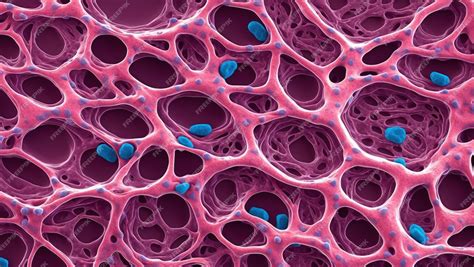Microscopic Visualization Of Cells Showcasing Biological Structure And Connections Premium Ai
