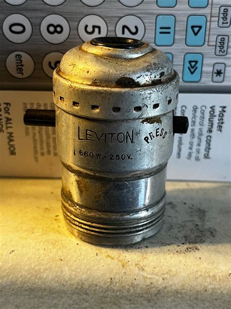 Antique Vintage Leviton Push Button 660 Watts Lamp Socket Light Part Etsy