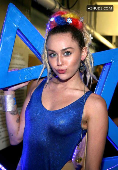 Miley Cyrus Sexy In A Blue Swimsuit At Hilarity For Charity Event In Hollywood October