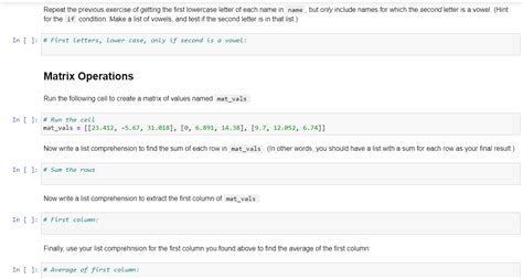 Solved Use A List Comprehension To Produce The Values 2i1