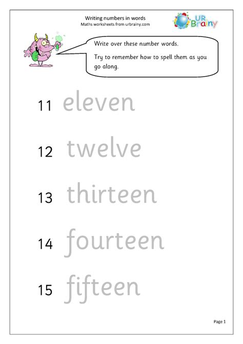 Writing Numbers In English
