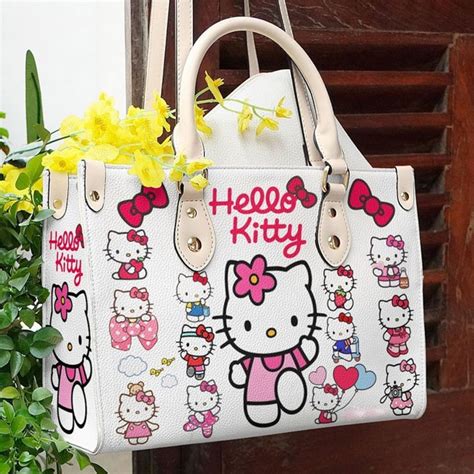 Hello Kitty Bag Hello Kitty Leather Bag Hello Kitty Totebag Hello Kitty Purse Etsy