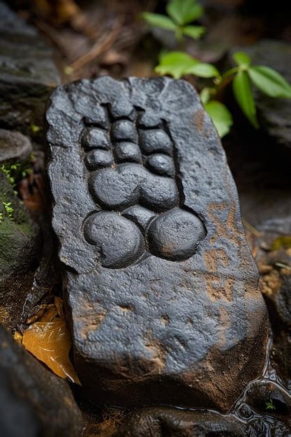 Premium Photo A Minimalist Portrayal Of Hanumans Footprint
