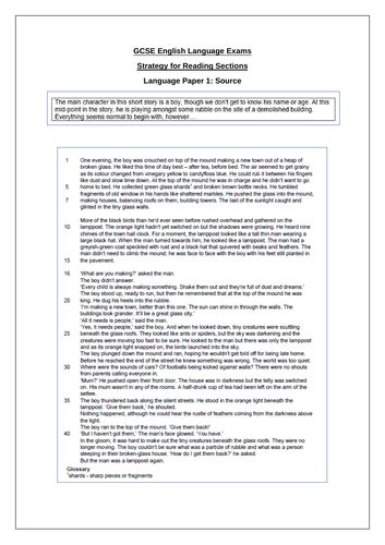 Aqa English Language Papers Sentence Frames Teaching Resources