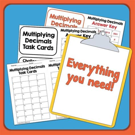 Multiplying Decimals Task Cards Simple Numbers To Focus On Place Value Minds In Bloom