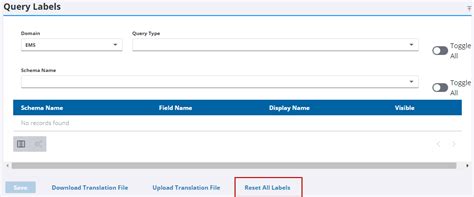 Reset Customized Query Labels