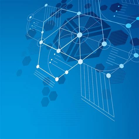 Modular Bauhaus 3d 벡터 파란색 배경은 육각형과 선과 같은 단순한 기하학적 도형으로 만들어졌습니다 광고 포스터 또는 배너 디자인으로 사용하기에 가장 좋습니다