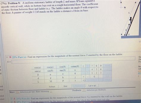 Solved 7 Problem 8 A Uniform Stationary Ladder Of Length