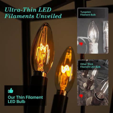 Qyun E12 Candelabra Light Bulbs 20w 25w Replacement Super Thin