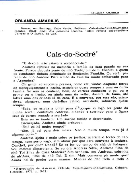 Cais Do Sodré Orlanda Amarilis Pdf Arte Poesia