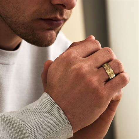 Fantasie Brede Gouden Bijzonder Mannen Ring Eddo 30