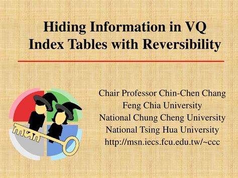 Hiding Information In Vq Index Tables With Reversibility Ppt Download