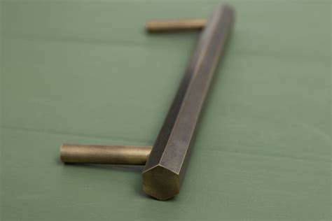 Solid Brass Hexagonal Kitchen Pull Handles And Knobs Antique Brass