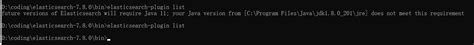 elasticsearch 提示 future versions of elasticsearch will require java 11
