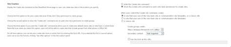user can t create new sharepoint site office 365 cloud computing
