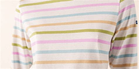 Galathee Ii Multicolor Breton Striped Top With ¾ Sleeve Soft Cotton