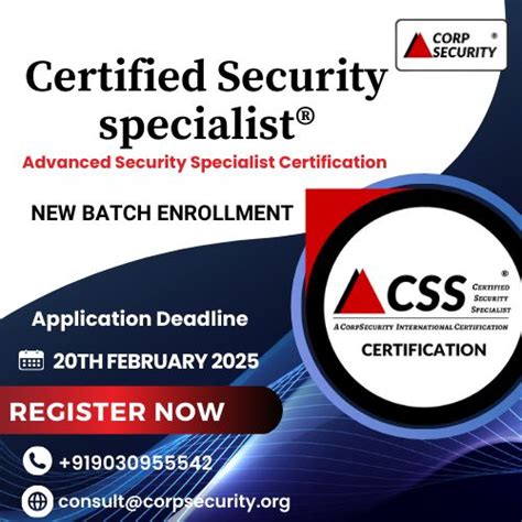 Securitymanagement Certifiedsecurityspecialist Csscertification