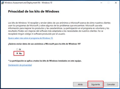 Instalación Windows Assessment And Deployment Kit Windows Adk Y