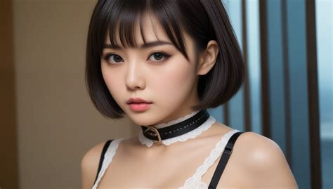 A Close Up Of A Woman Wearing A Black And White Top Seaart Ai