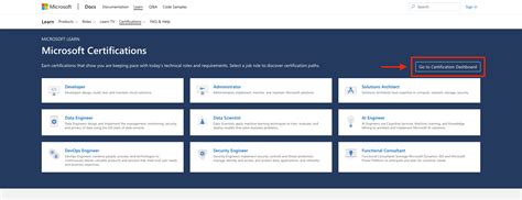 Access Your Certification Dashboard Microsoft Docs Certificate Helpful Credentials
