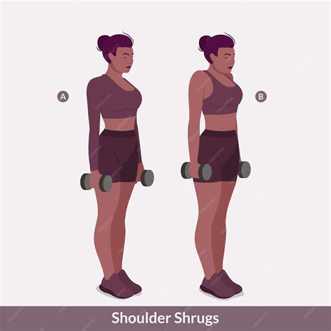 Premium Vector Shoulder Shrugs Exercise Woman Workout Fitness