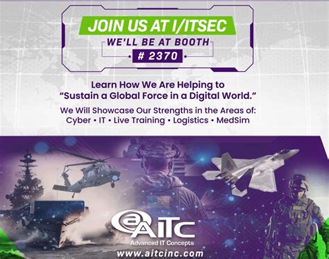 Aitc To Showcase Advanced Technology Solutions At Iitsec The Worlds Largest Modeling
