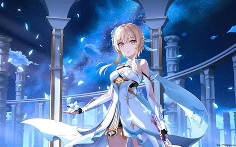 Blond Girl Lumine Genshin Impact 2k Wallpaper Download