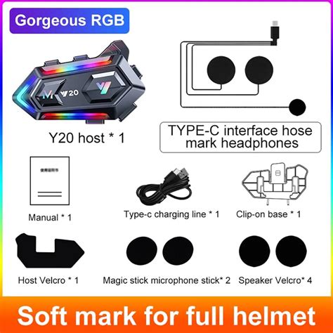 Y20 Bluetooth 53 Motorcycle Helmet Headset Headphone 1000mah Wireless