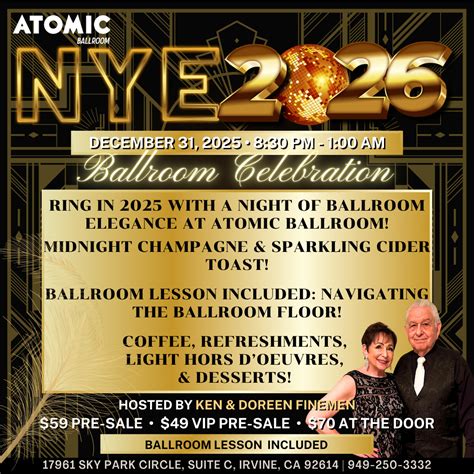 Ballroom Dancing New Years Eve At Atomic Ballroom