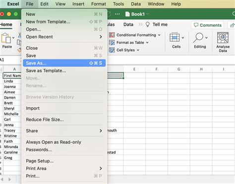 Export Microsoft Excel Selection Into A Csv File Datablist