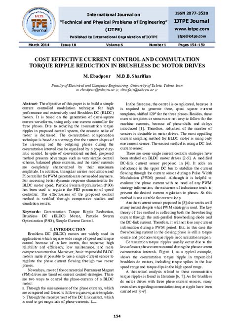 Pdf Cost Effective Current Control And Commutation Torque Ripple