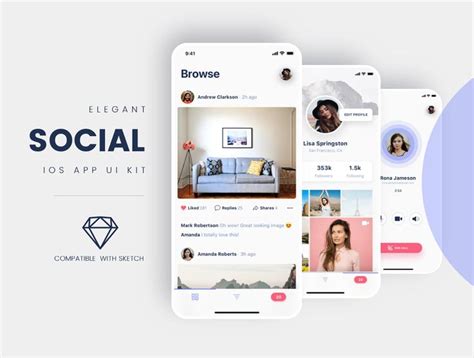 social ios app ui kit ios app ui ui kit app ui