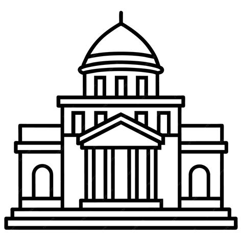 Premium Vector Government Outline Illustration Digital Coloring Book Page Line Art Drawing