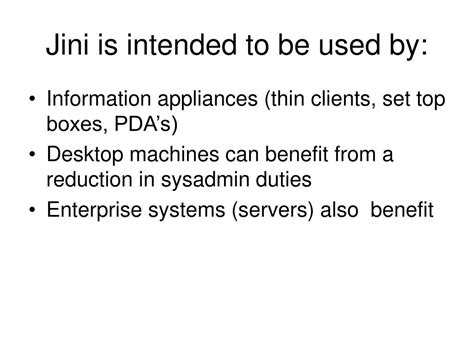 PPT The Jini Architecture PowerPoint Presentation Free Download ID