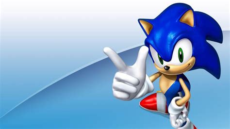 Sonic The Hedgehog With Hand Sign In Blue Background Hd Sonic Wallpapers Hd Wallpapers Id 48486
