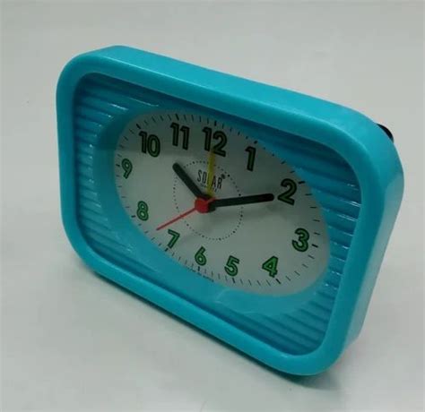 Solar Quartz Analog Rectangular Plastic Alarm Table Clock For Home At