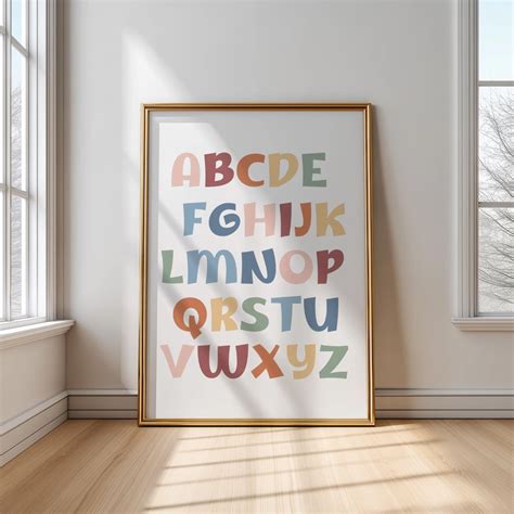 Colorful Abc Poster Eclectic Nursery Wall Art Unframed Poster Size