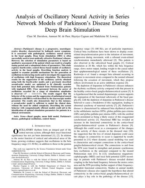 pdf analysis of oscillatory neural activity in series network models