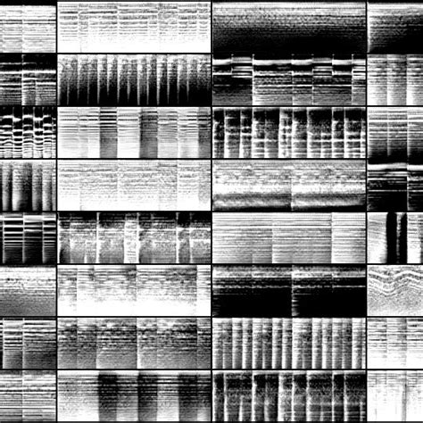 mel spectrograms of examples of synth loops generated by projected gan