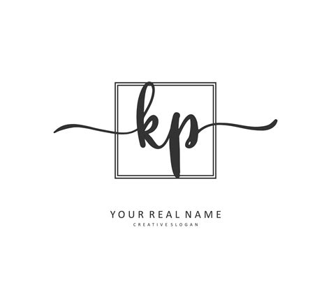Kp Initial Letter Handwriting And Signature Logo A Concept Handwriting