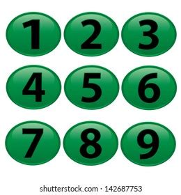 Green Numbers Set Vector Stock Vector Royalty Free 142687753