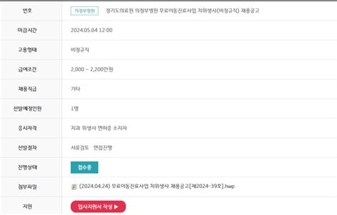 경기도의료원 의정부병원 치과위생사 채용 네이버 블로그