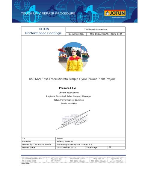 Tss Eeca South Mos 404 Touch Up Repair Procedure Misurata Ccpp Project Rev02 Unlocked Pdf