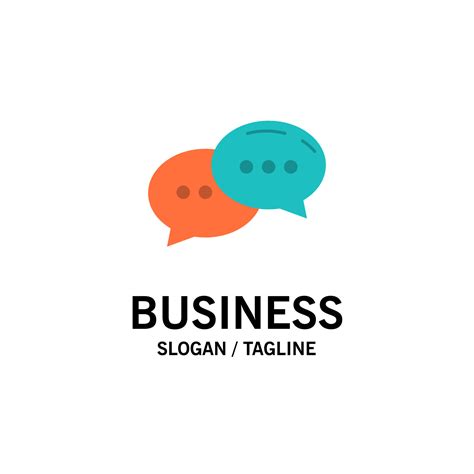 Chat Chatting Conversation Dialogue Business Logo Template Flat Color